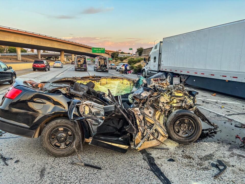 ‘Reckless’ car driver seriously hurt after hitting semi truck parked on ...
