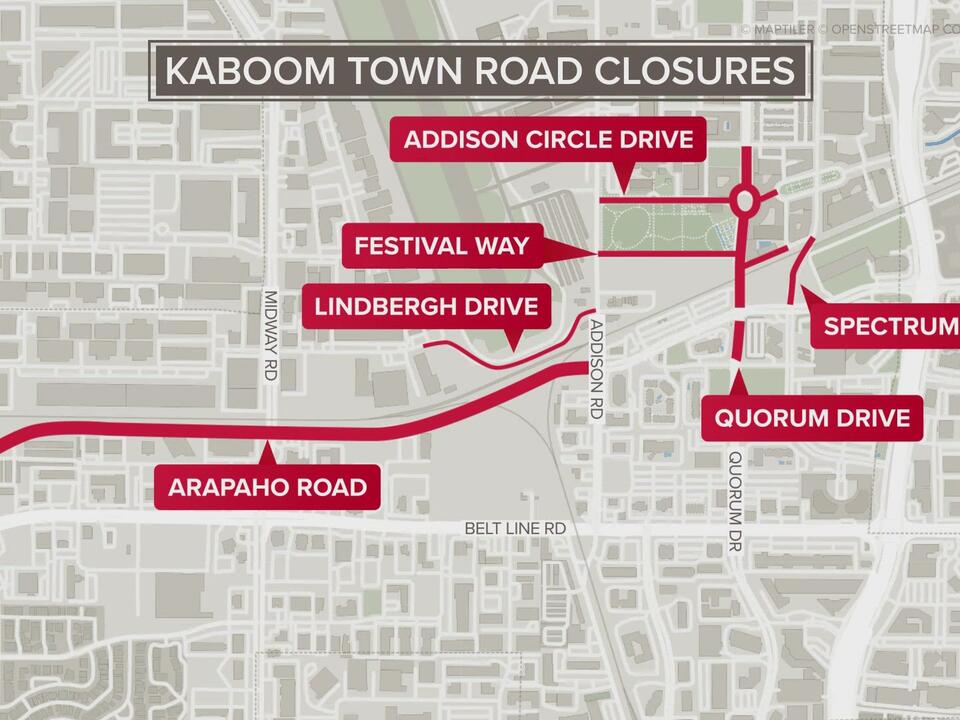Road closures for Addison Kaboom Town: Here's what to know