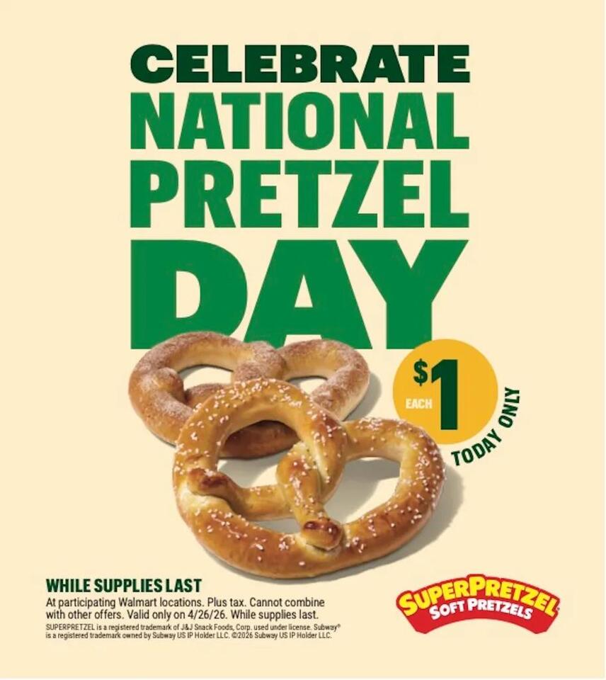 National Pretzel Day Is April 26—Score Free Pretzels at Auntie Anne’s ...