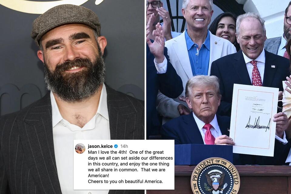 Jason Kelce posts ‘cheers’ to America on July 4th — and is immediately ...