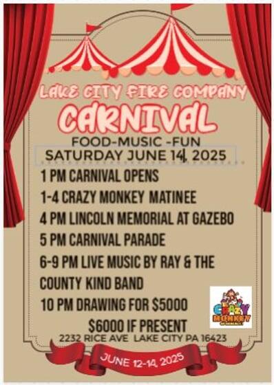 Lake City Fire Company to Host 3-Day Carnival - NewsBreak