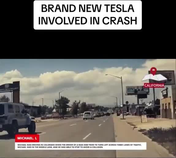 BRAND NEW TESLA INVOLVED IN CRASH - NewsBreak