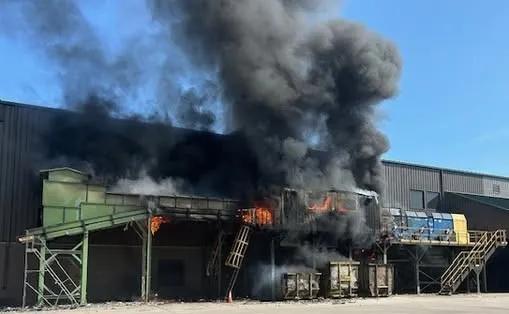 Five departments, new aerial truck called in to battle recycle center ...