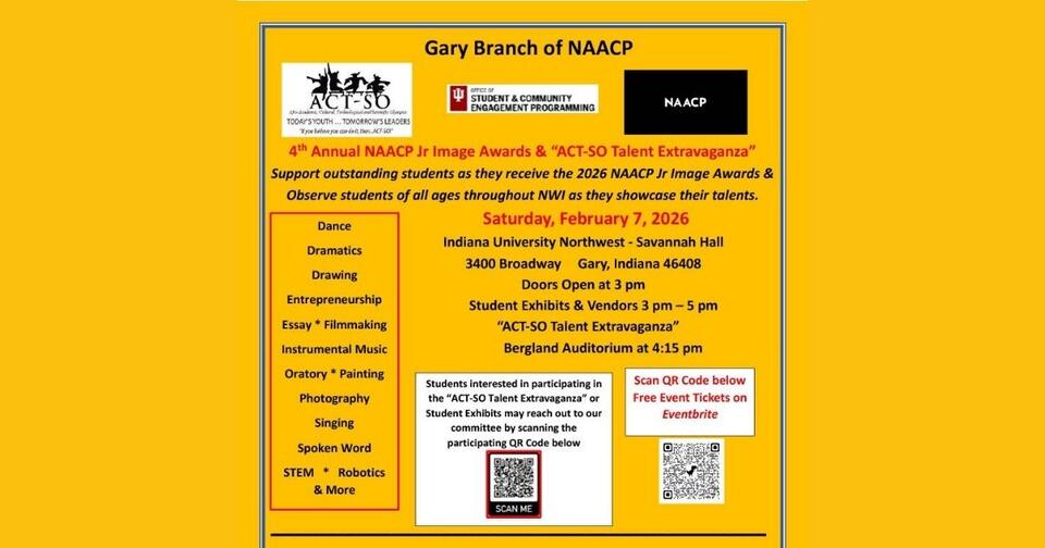NAACP Gary Branch to Host 4th Annual NAACP Jr. Image Awards & ACT-SO ...