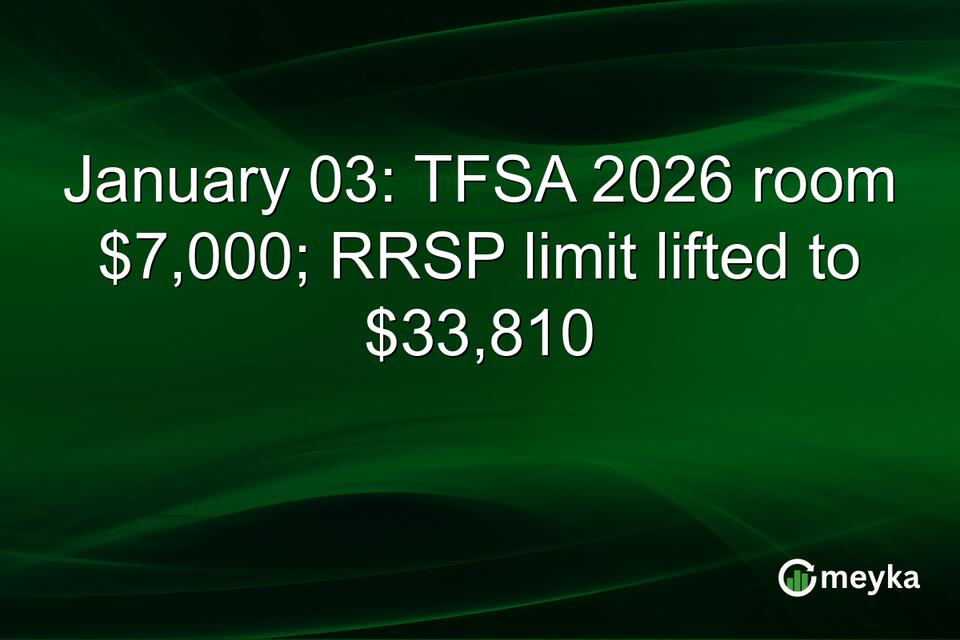 January 03: TFSA 2026 room $7,000; RRSP limit lifted to $33,810 - NewsBreak