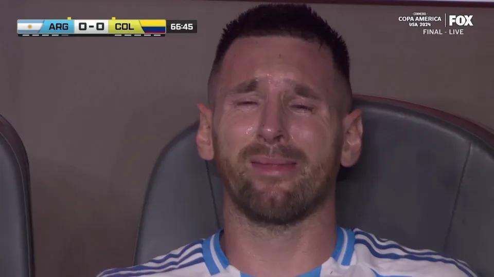 Heartbroken Lionel Messi cries his eyes out on bench as sickening ...