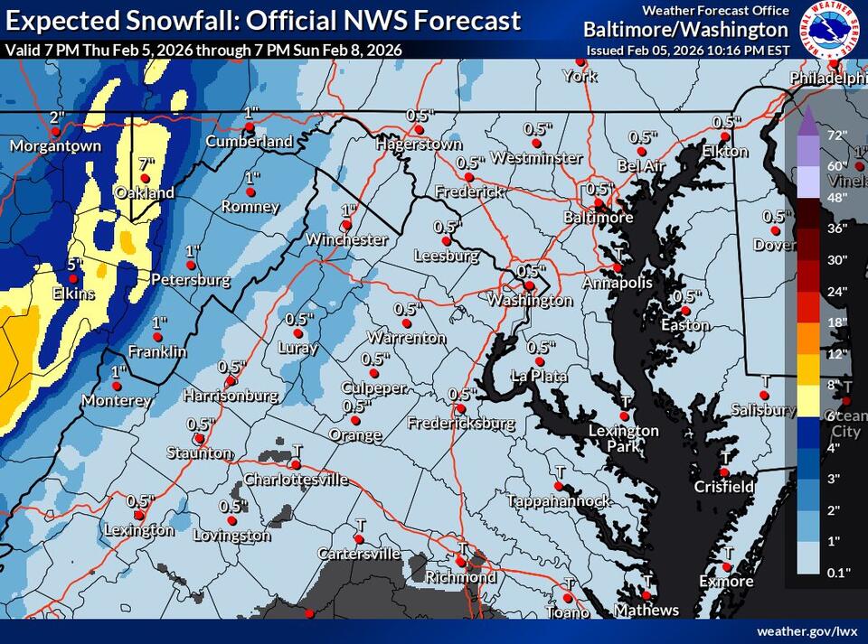 Light Snow Friday For Maryland and Northern Virginia, Dangerous Cold ...