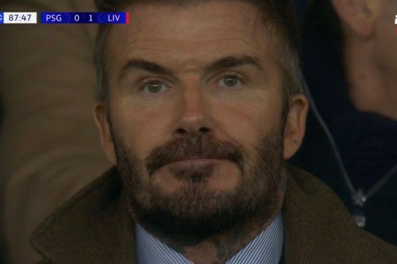 David Beckham reaction spotted in stands after Liverpool winner vs PSG ...
