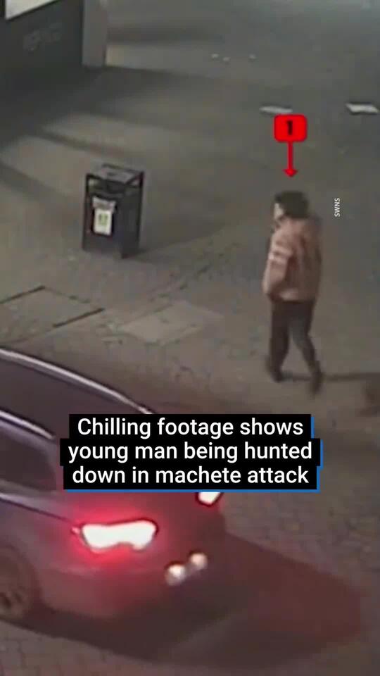 Chilling footage shows a young man being hunted down by teenage yobs ...
