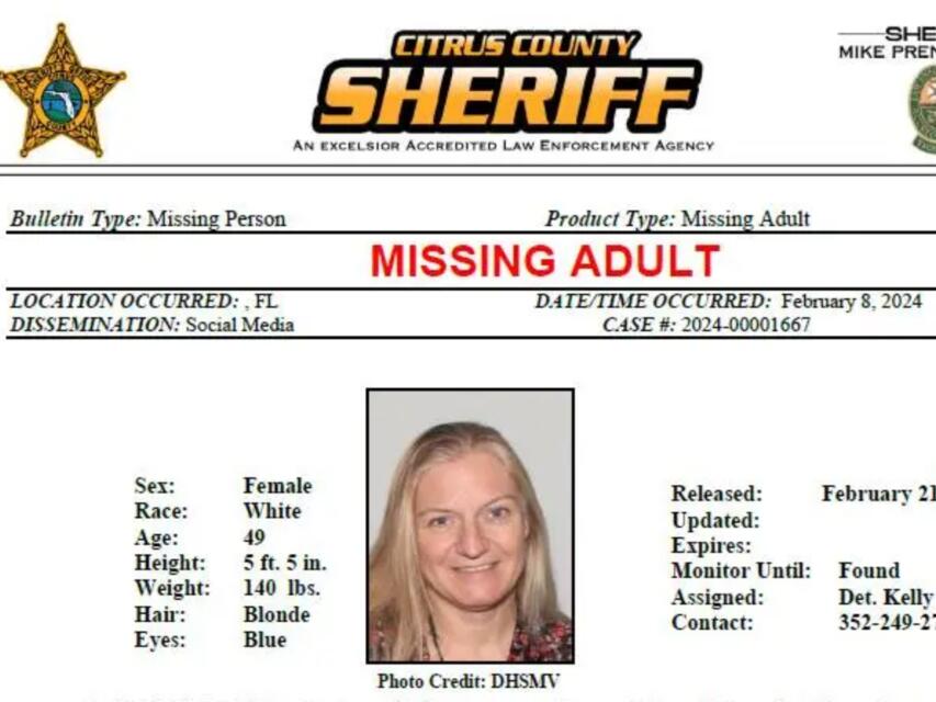 Body discovered believed to be a missing person from Florida