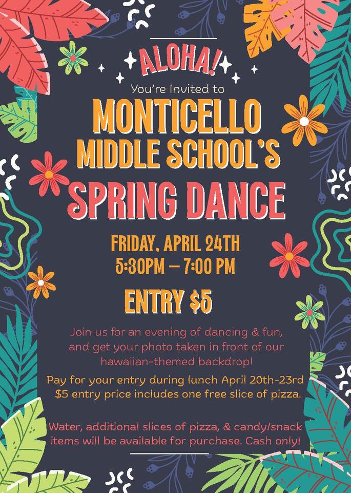 Monticello Middle School's Spring Dance - 4/24/2026 - NewsBreak