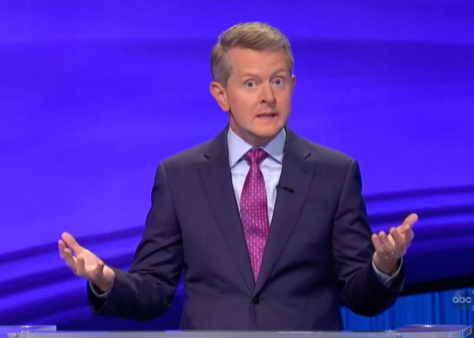 Jeopardy! host Ken Jennings cringes at contestant’s game-blowing Daily Double wager as Greg ...