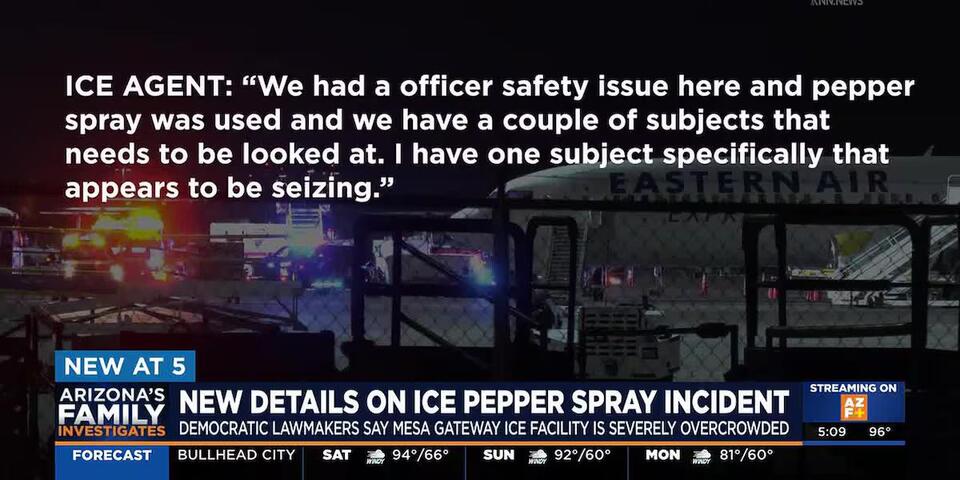 911 call reveals chaos after ICE pepper spray incident at Mesa airport ...