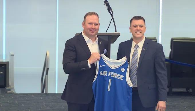 Joe Crispin introduced as the new Air Force head basketball coach ...