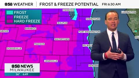 Widespread frost and freeze Friday morning, then some showers possible ...
