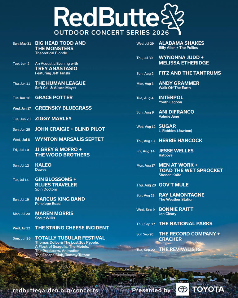 Red Butte Garden Announces the 2026 Line Up - NewsBreak