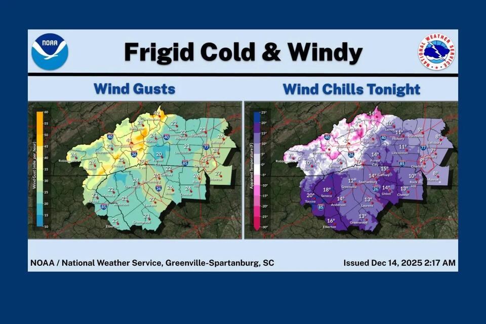 Arctic front brings bitter cold, wind to Asheville area - NewsBreak