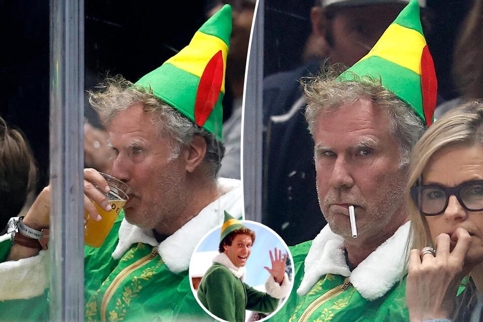 Will Ferrell is a total mood as cigarette-smoking Buddy the Elf at NHL ...