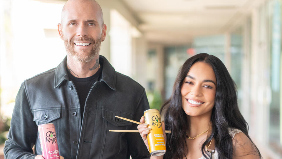 Vanessa Hudgens & Oliver Trevena Celebrate Caliwater’s New Sweetfin ...