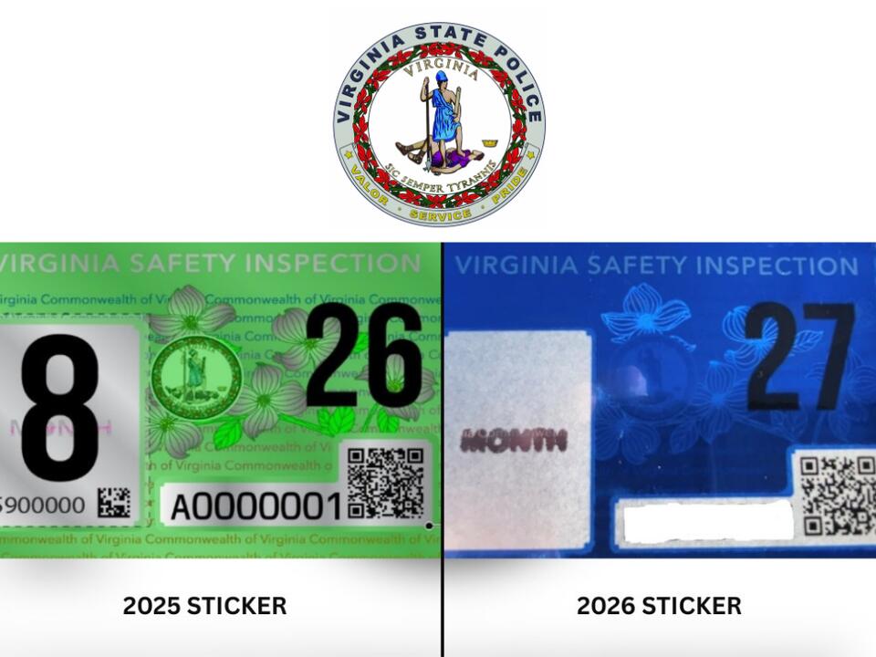 Virginia State Police Introduce Updated Safety Inspection Stickers for ...