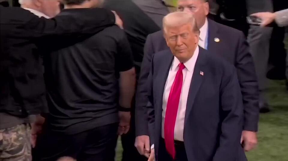 President Trump makes history by becoming the first sitting U.S. President to attend a Super ...