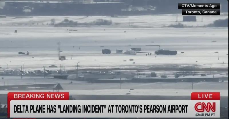 'Upside down' on the runway: CNN anchor stunned by images of Delta ...