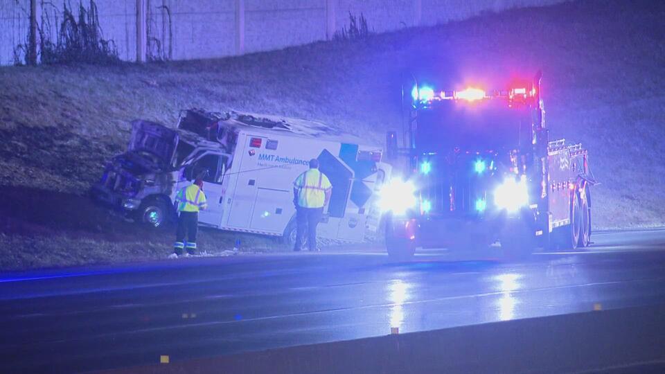 Ambulance carrying patient catches fire after crash in Missouri - NewsBreak