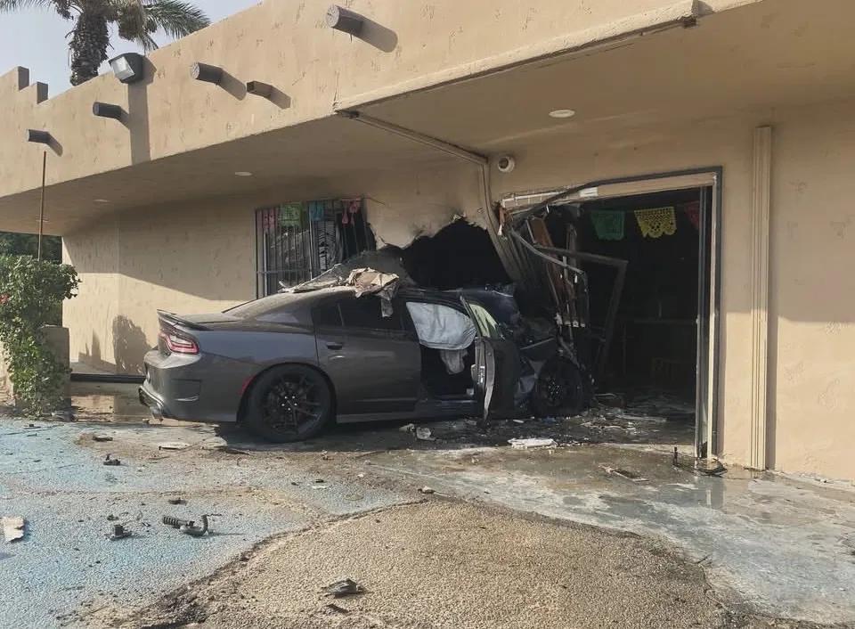 Four injured when car crashes into Indio restaurant - NewsBreak