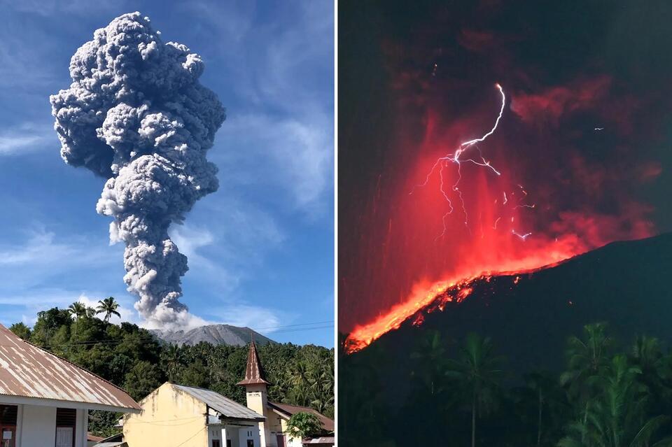 Images show spectacle of Indonesian volcano eruption as authorities ...