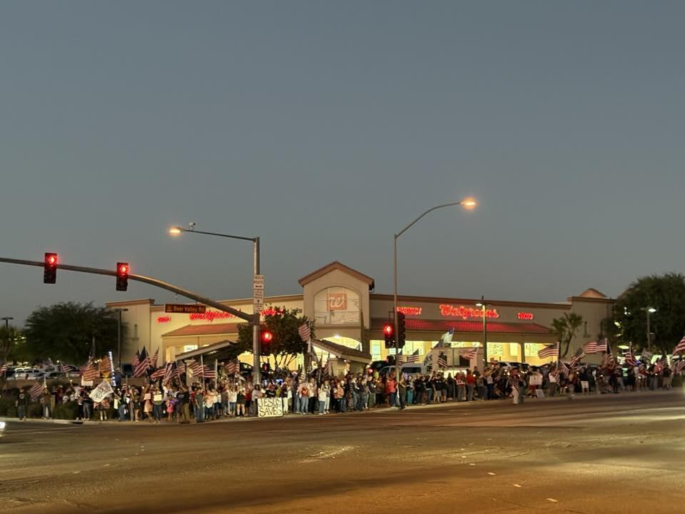 Large Crowd Gathers in Apple Valley to Honor Charlie Kirk at Memorial Vigil - NewsBreak