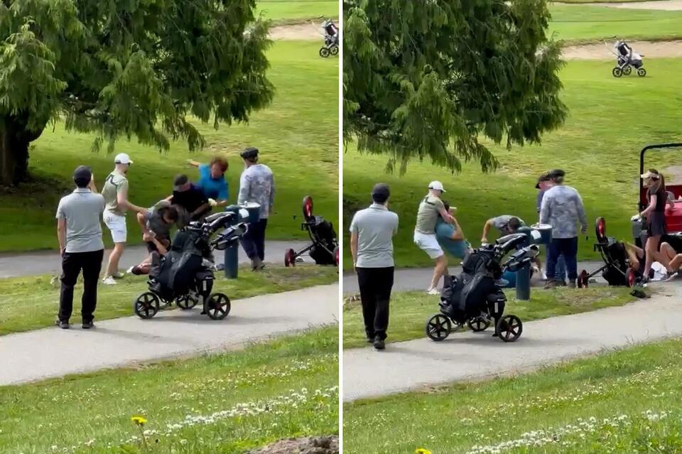 Nasty brawl erupts on Canadian golf course after one group kept ...