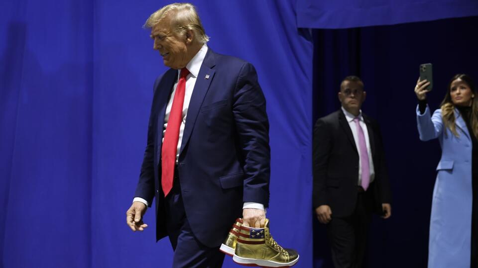 Trump Unveils New MAGA Merch—Gold Sneakers and Perfume - NewsBreak
