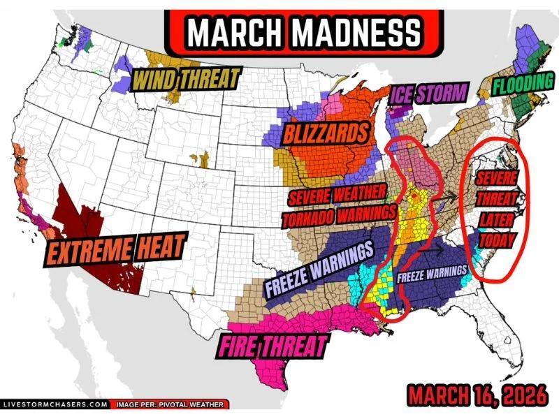 United States Weather Chaos as Tornado Warnings, Blizzards, Ice Storms ...