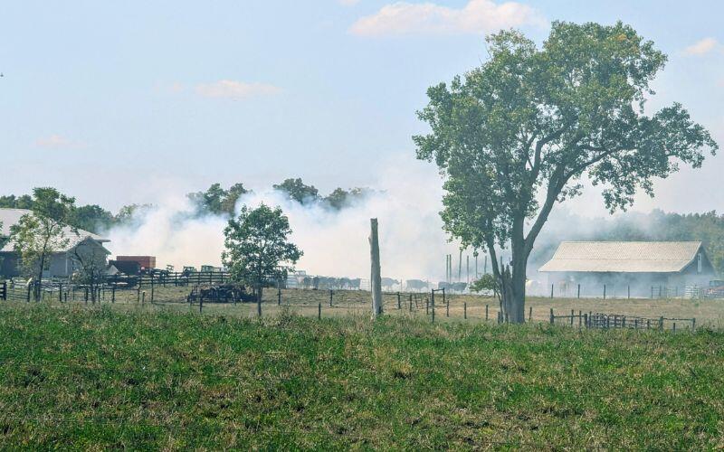 Fire crews respond to hay fire at Amish farm - NewsBreak
