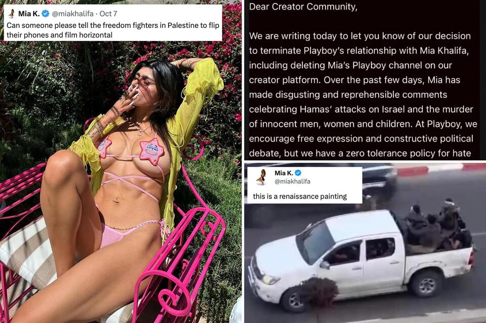 Playboy fires Mia Khalifa after porn star expressed support for Hamas - NewsBreak