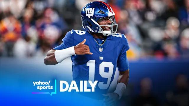 Jets head coach Aaron Glenn speaks on the development of QB Brady Cook ...