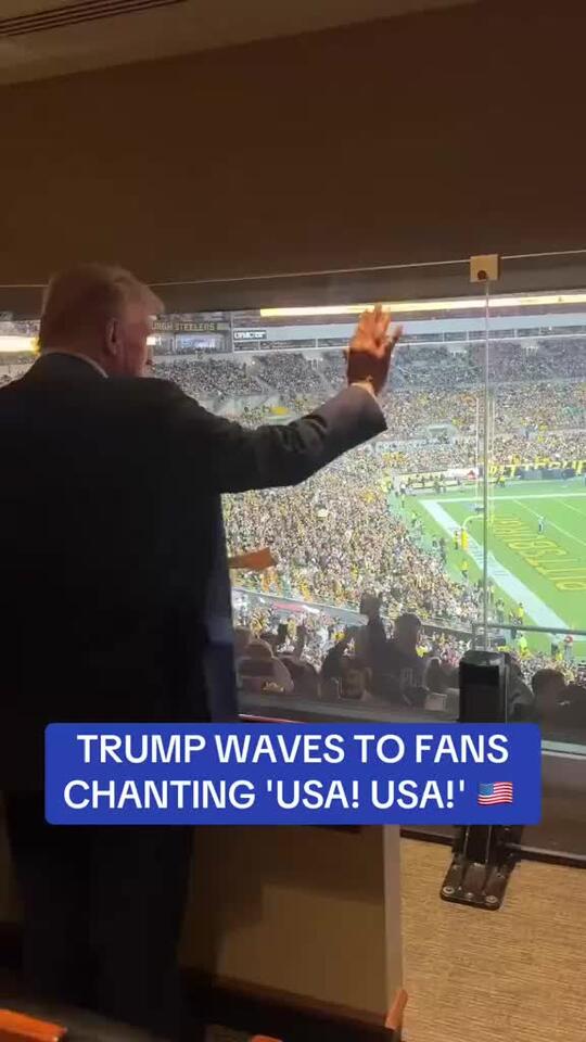 Donald Trump was serenaded with chants of 'USA' by adoring football ...
