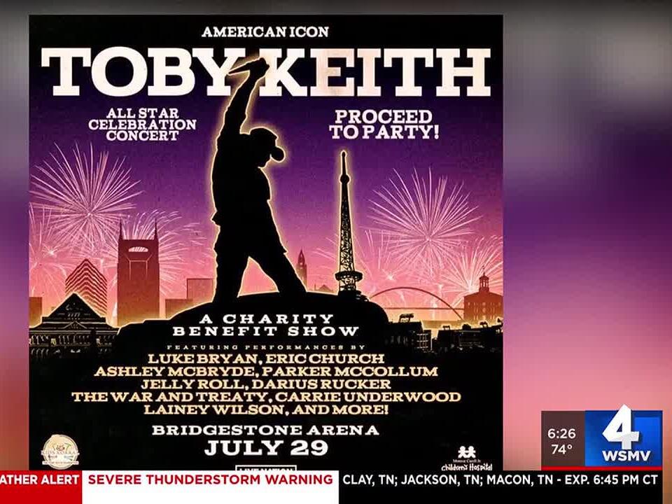 Toby Keith tribute shot at Bridgestone Arena