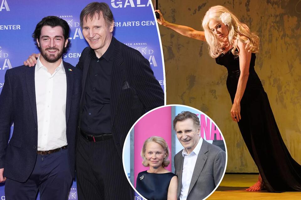 Liam Neeson and son Daniel support Pamela Anderson at final ‘Camino ...