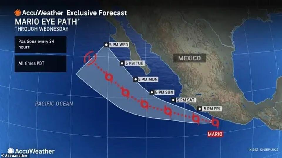 Tropical Storm Mario nears US coast - NewsBreak