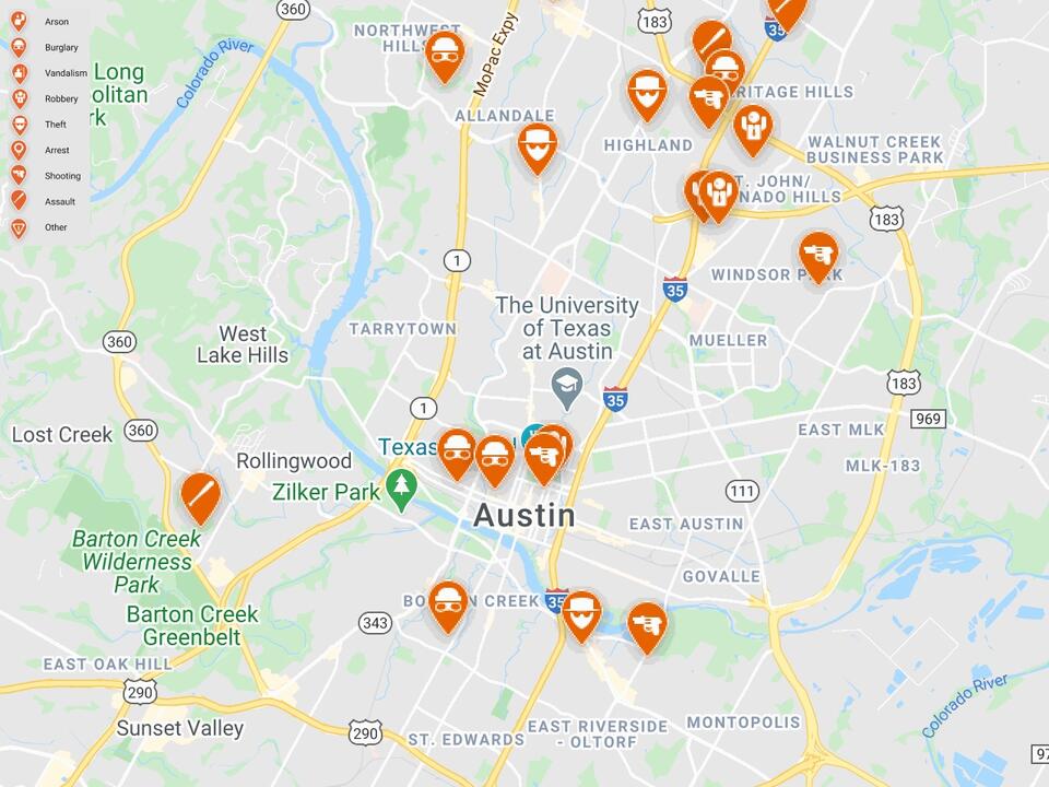Austin crime map: check your neighborhood safety