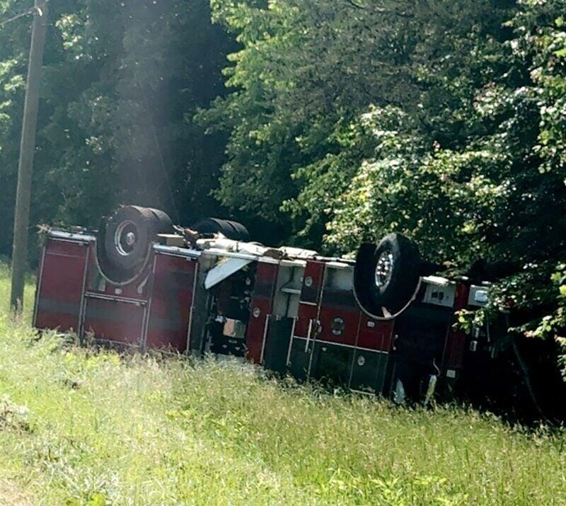 Two firefighters injured when fire engine overturns - NewsBreak