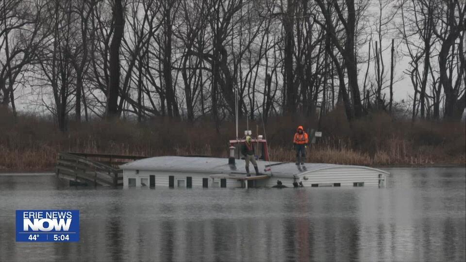 Dive Crew Inspects Sunken Presque Isle House Boat Ahead of Salvage ...