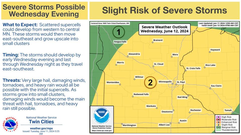 Where will severe storms hit Wednesday? Very large hail possible ...