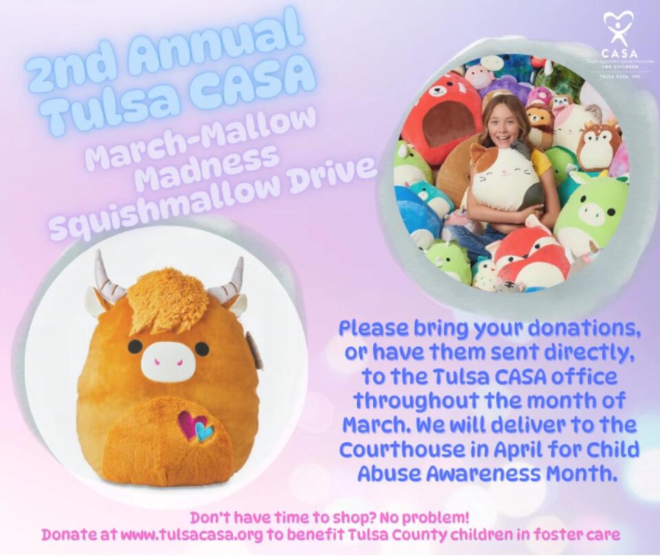 Tulsa CASA launches “March-Mallow Madness” drive for children in foster ...