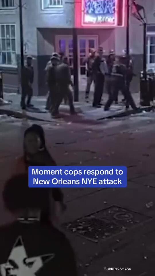 Watch the moment a group of cops in New Orleans react to car driving ...