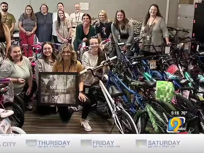 Over 100 Foster Care Kids Receive New Bikes In Cedar Rapids