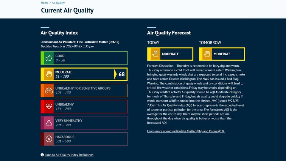 Spokane faces moderate air quality as red flag warning issued - NewsBreak