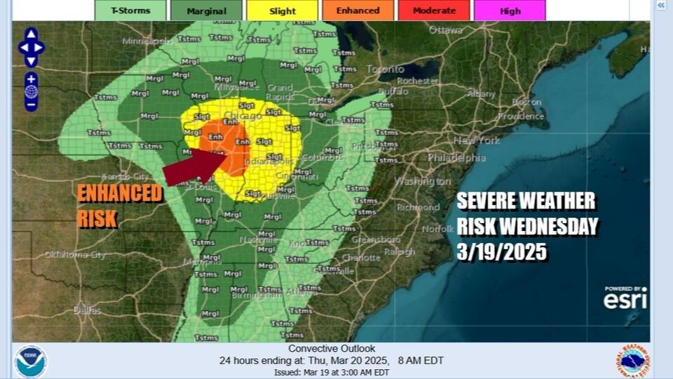 Severe thunderstorm & EF2-EF5 tornado risk rises for parts of Illinois ...