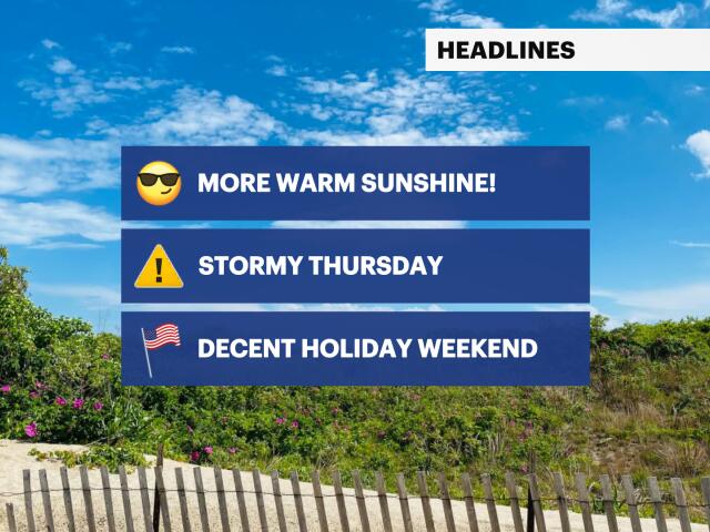 Warm and sunny Wednesday ahead; showers possible Thursday